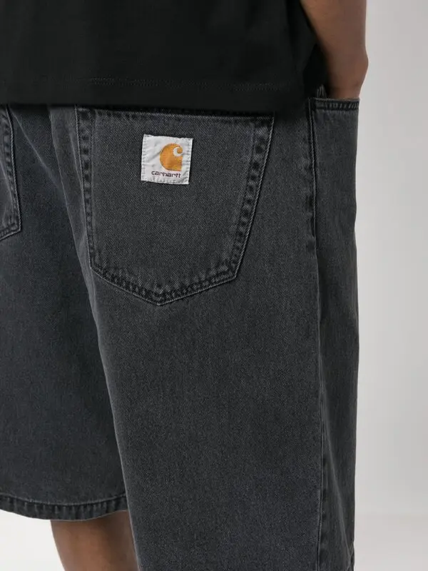 Carhartt Work In Progress Logo Denim Shorts - Black