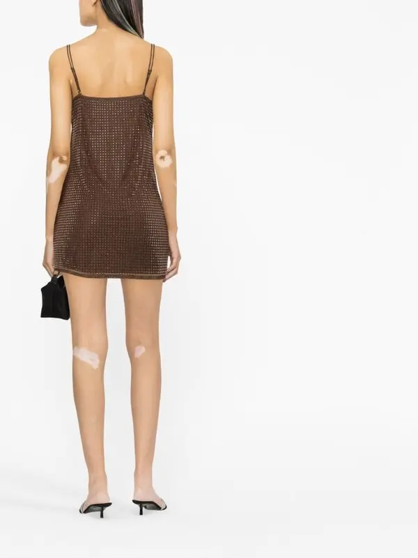 Alexander Wang Bead-embellished Mini Dress - Brown