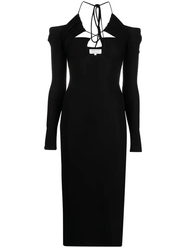 LAMA JOUNI V-neck Tie-fastening Dress
