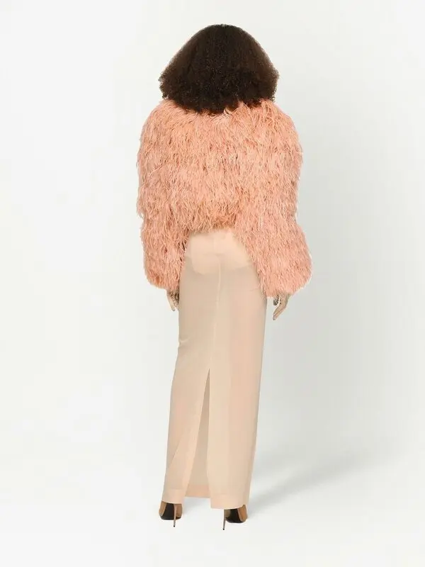 Dolce & Gabbana Feather-trim Bolero Jacket - Orange