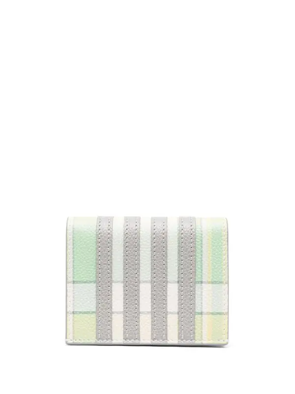 Thom Browne Check-print Bifold Wallet - Green