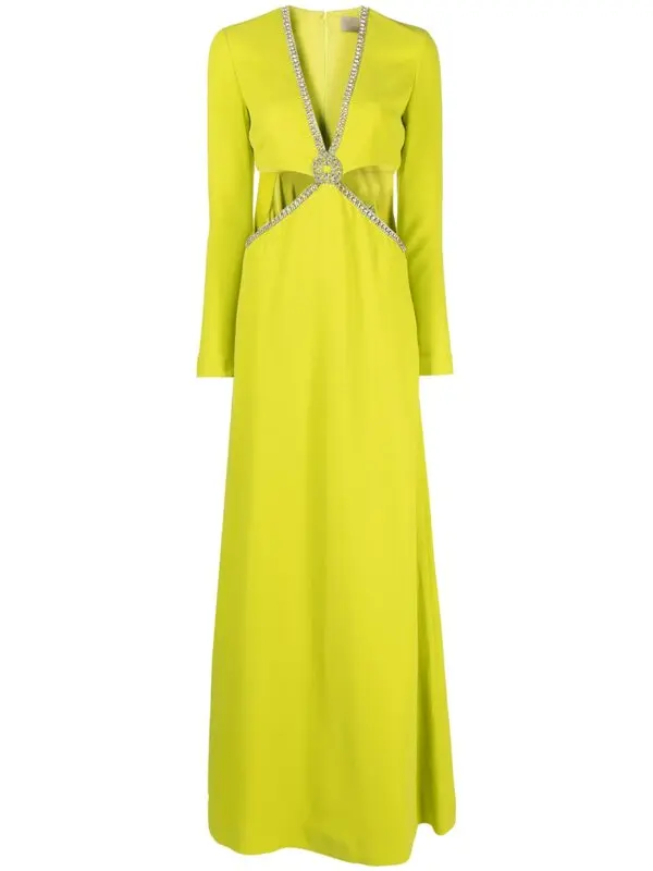 Elie Saab Crystal-embellished Cut-out Dress
