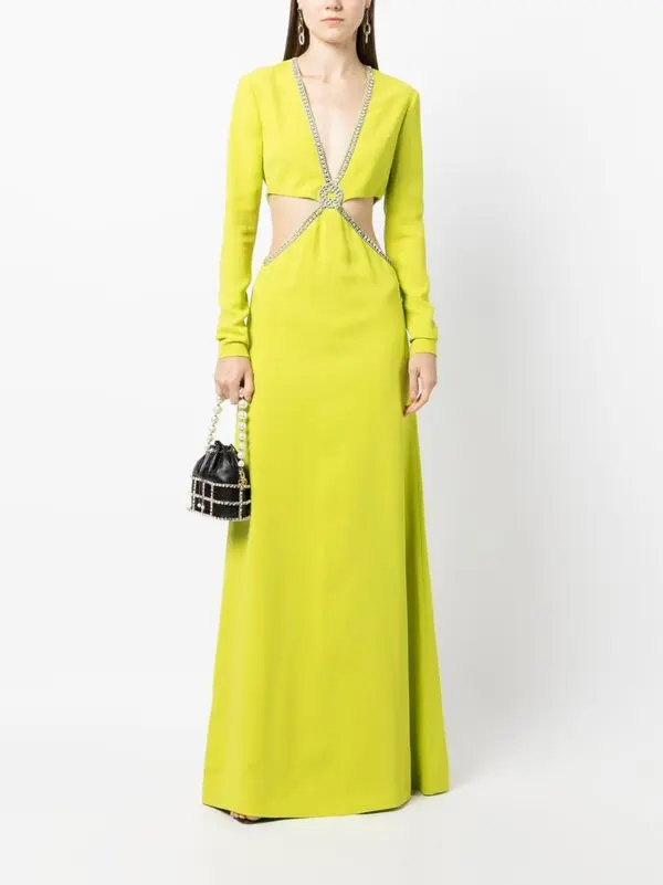 Elie Saab Crystal-embellished Cut-out Dress