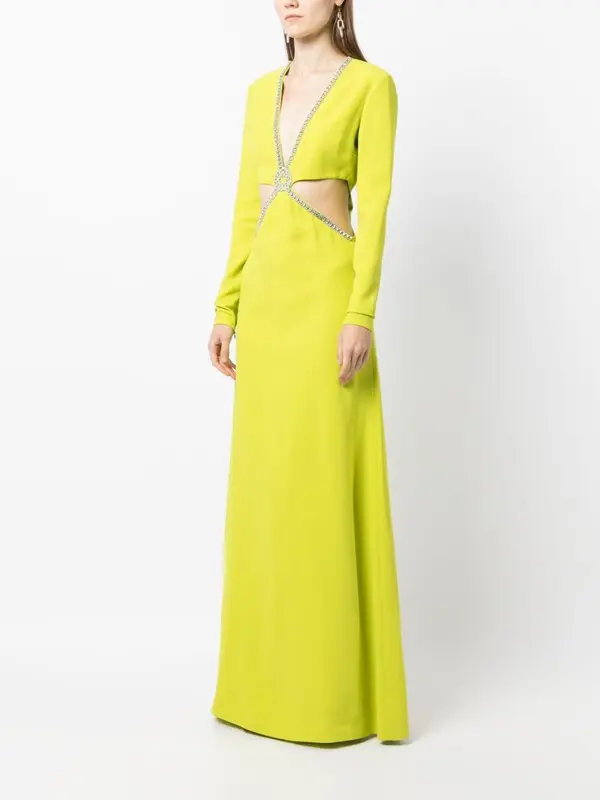 Elie Saab Crystal-embellished Cut-out Dress