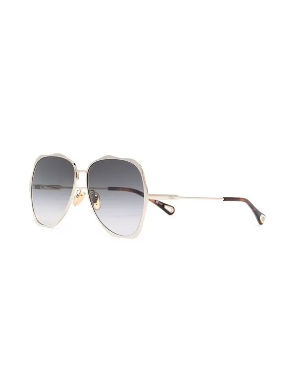 Chloé Logo-engraved Pilot-frame Sunglasses