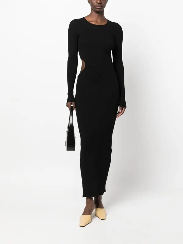 AERON Cut-out Rib-knit Maxi Dress