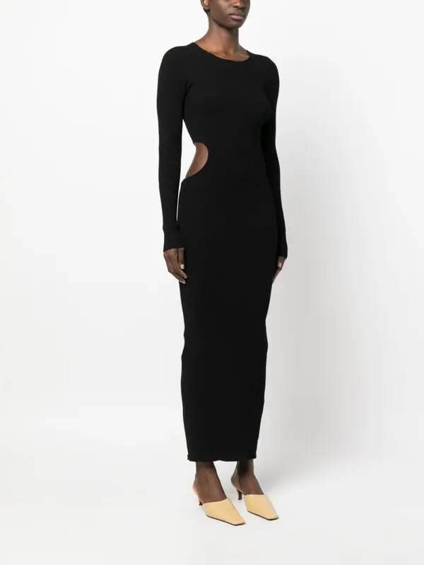 AERON Cut-out Rib-knit Maxi Dress
