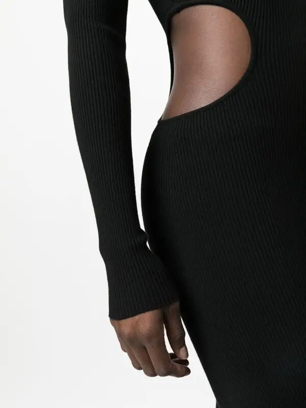 AERON Cut-out Rib-knit Maxi Dress