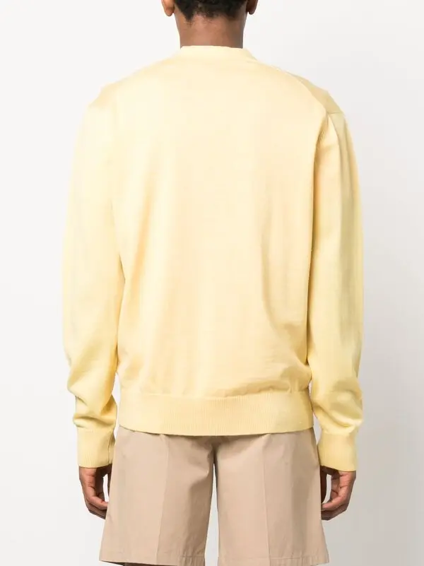 Maison Kitsuné Fox Head Patch Cardigan - Yellow