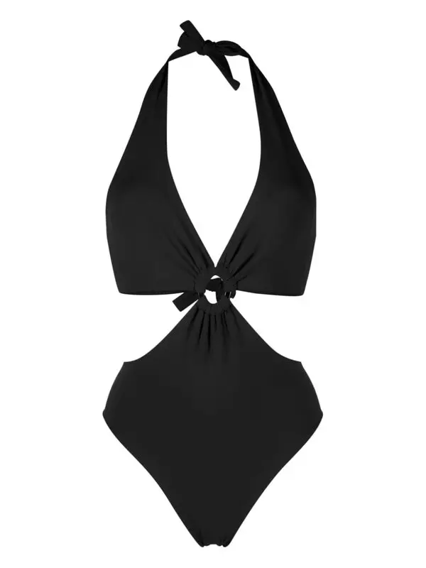 FISICO Halterneck Stretch Swimsuit - Black