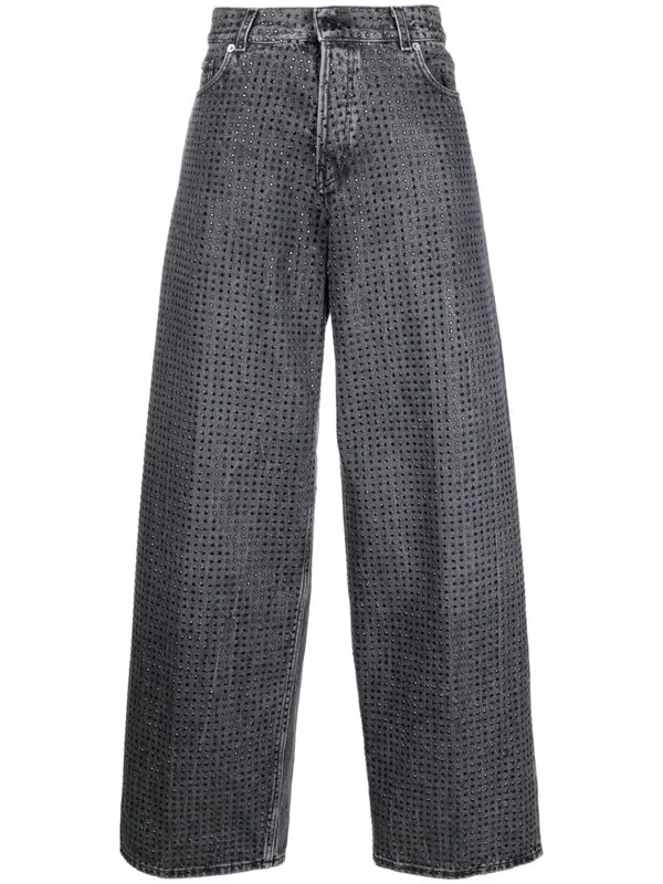 HAIKURE Bethany Rhinestone-embellished Wide-leg Jeans