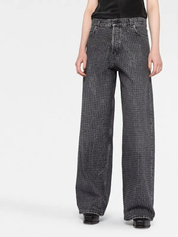 HAIKURE Bethany Rhinestone-embellished Wide-leg Jeans