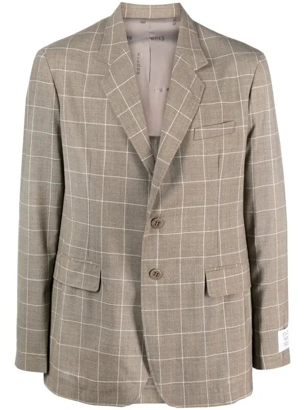 ÉTUDES STUDIO Windowpane-print Single-breasted Blazer