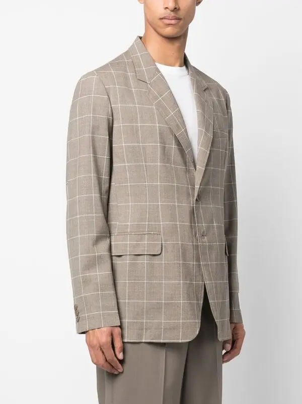 ÉTUDES STUDIO Windowpane-print Single-breasted Blazer