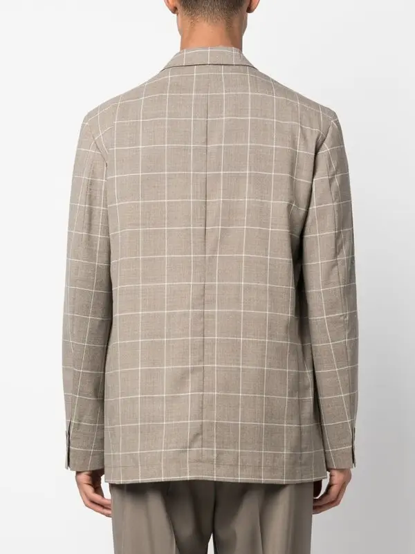 ÉTUDES STUDIO Windowpane-print Single-breasted Blazer
