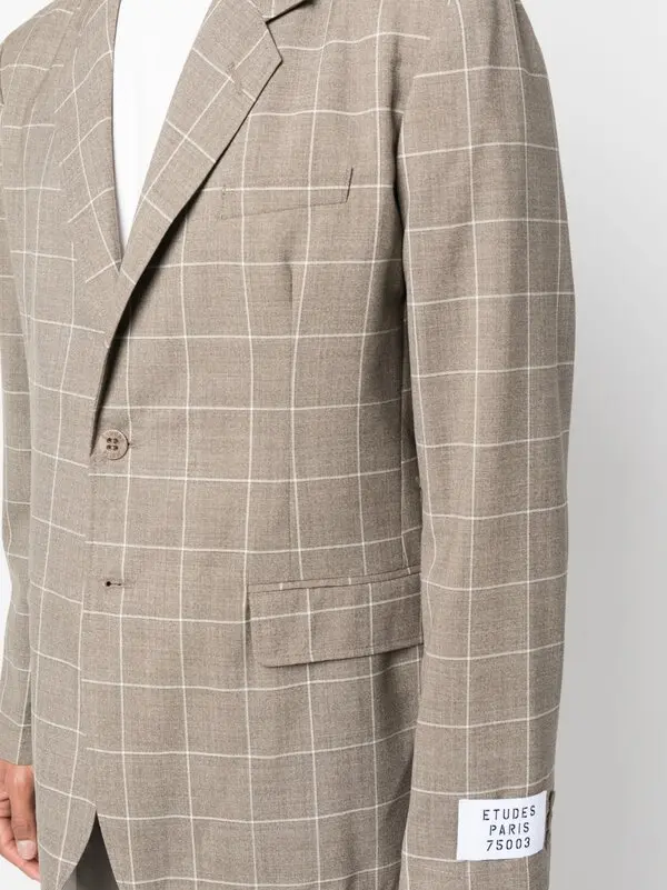 ÉTUDES STUDIO Windowpane-print Single-breasted Blazer