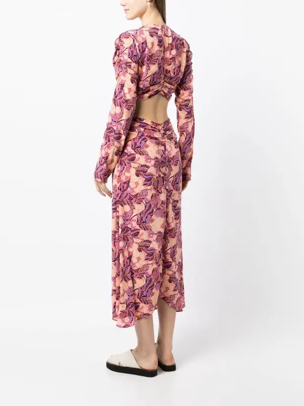A.L.C. Mona Floral-print Flared Dress