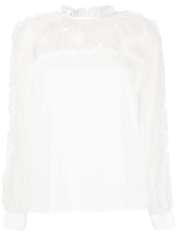 Pinko Chantilly Lace Blouse - White