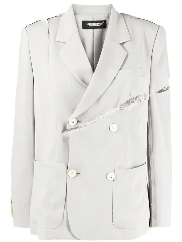 Undercover Cut-out Double-breasted Blazer - Grey