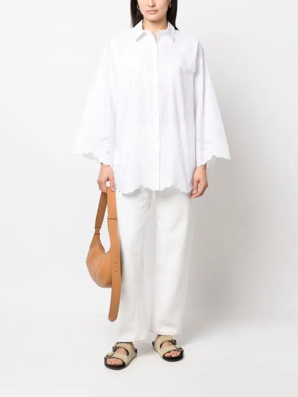 TWINSET Scalloped-edge Poplin Shirt
