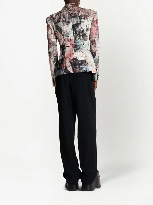 Balmain Abstract-print Linen Blazer