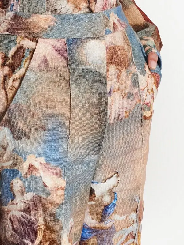 Balmain High-waisted Sky-print Shorts