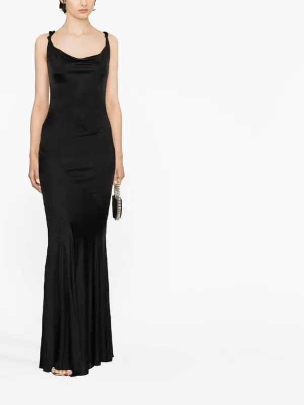 Blumarine Knot-detail Satin Gown