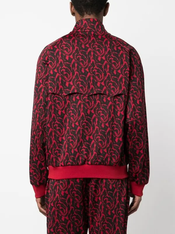 BARACUTA Graphic-pattern Jacket - Red
