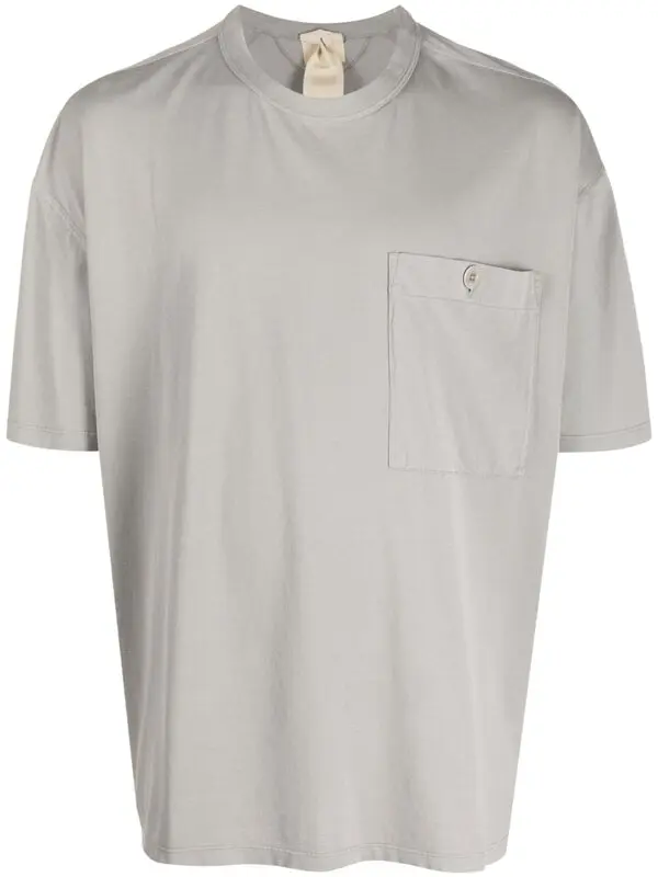 TEN C Logo-patch Crew-neck T-shirt - Grey