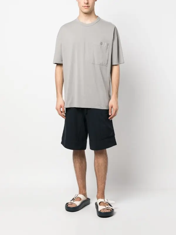 TEN C Logo-patch Crew-neck T-shirt - Grey