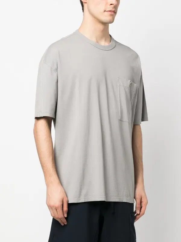 TEN C Logo-patch Crew-neck T-shirt - Grey