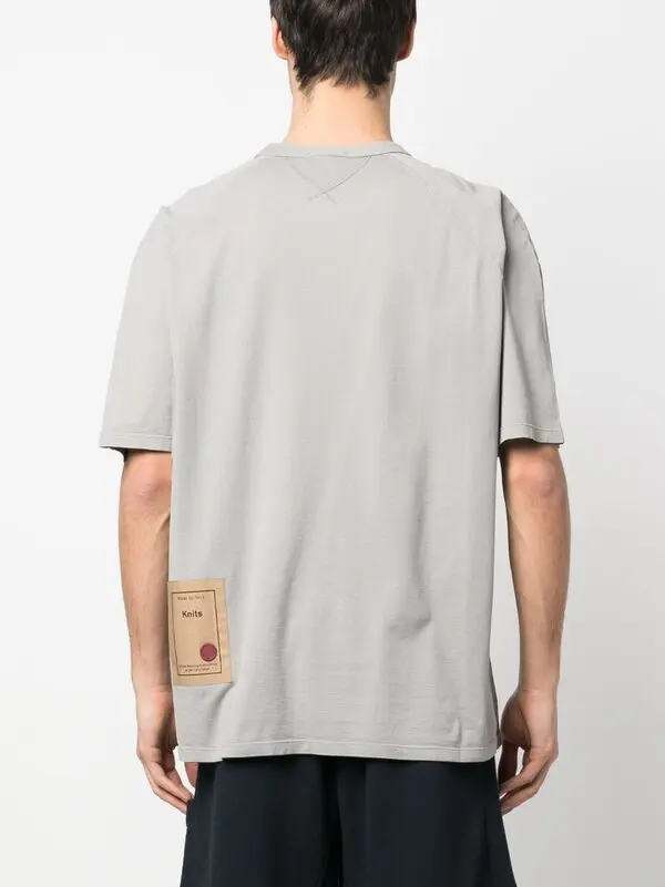 TEN C Logo-patch Crew-neck T-shirt - Grey