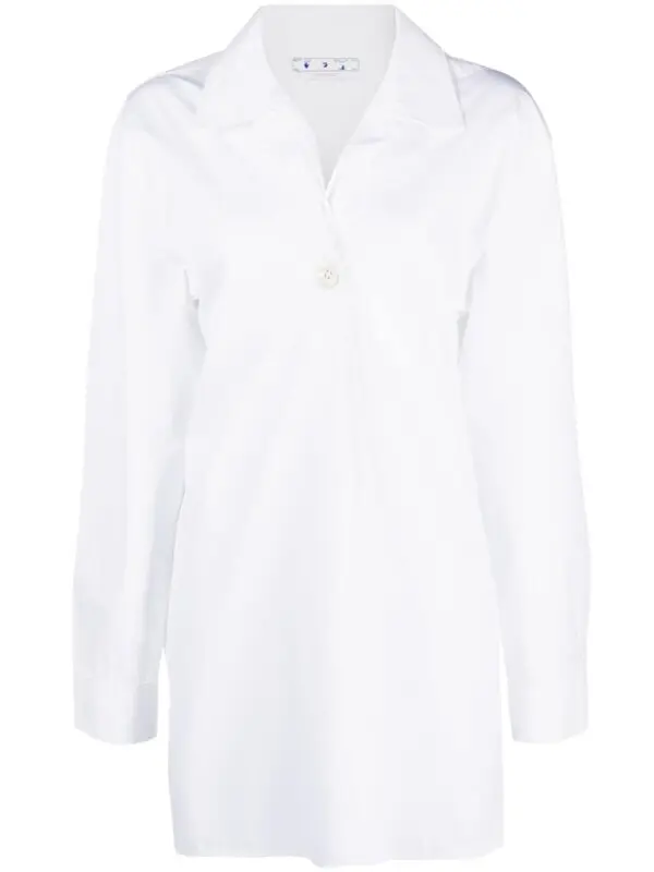 Off-White Long-sleeve Button-fastening Shirt