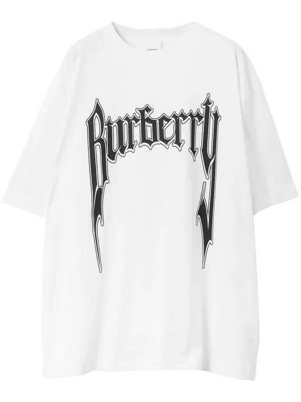 Burberry Gothic Logo Print T-Shirt - White | Editorialist