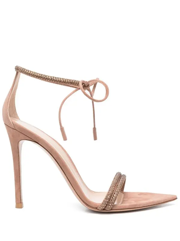 GIANVITO ROSSI Montecarlo 105mm Suede Sandals - Neutrals