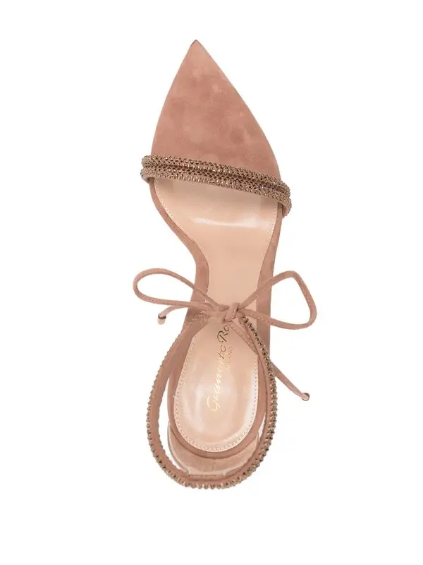 GIANVITO ROSSI Montecarlo 105mm Suede Sandals - Neutrals