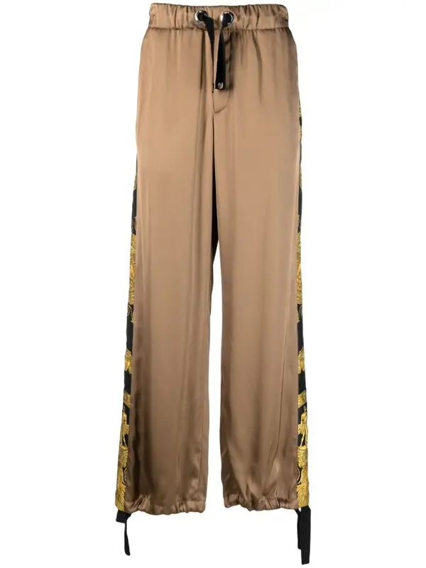 Versace Barocco-print Wide-leg Trousers