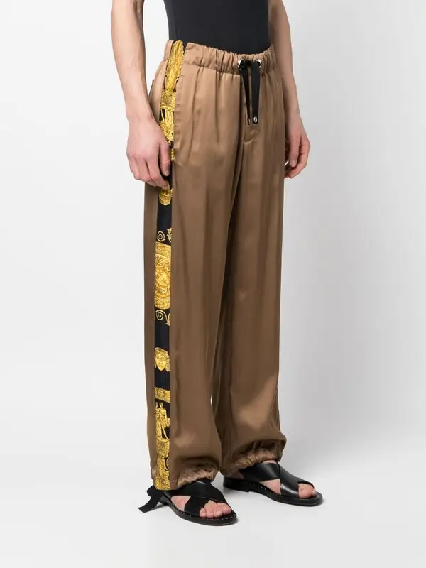 Versace Barocco-print Wide-leg Trousers