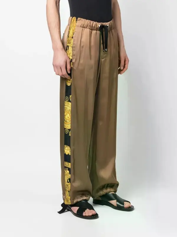 Versace Barocco-print Wide-leg Trousers