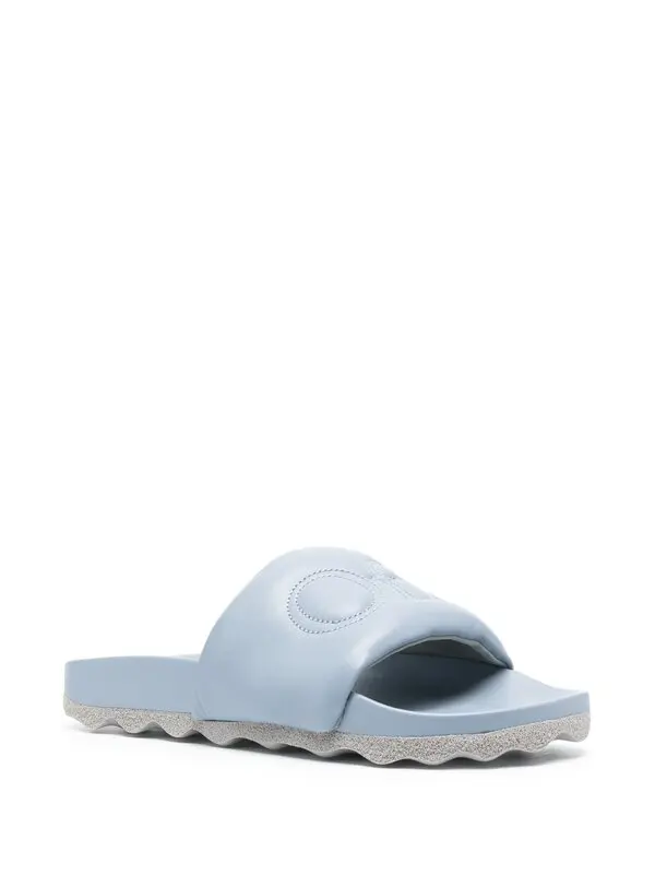 Off-White Logo-embroidery Leather Sliders
