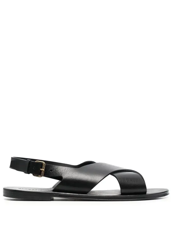 Saint Laurent Mojave Crisscross Sandals - Black