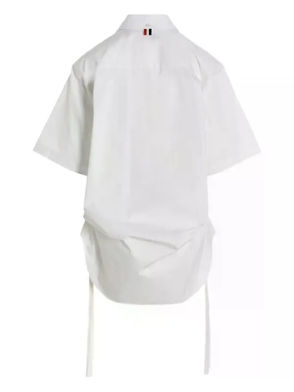 Thom Browne Heavy Poplin Gathered Shirt Dress - White