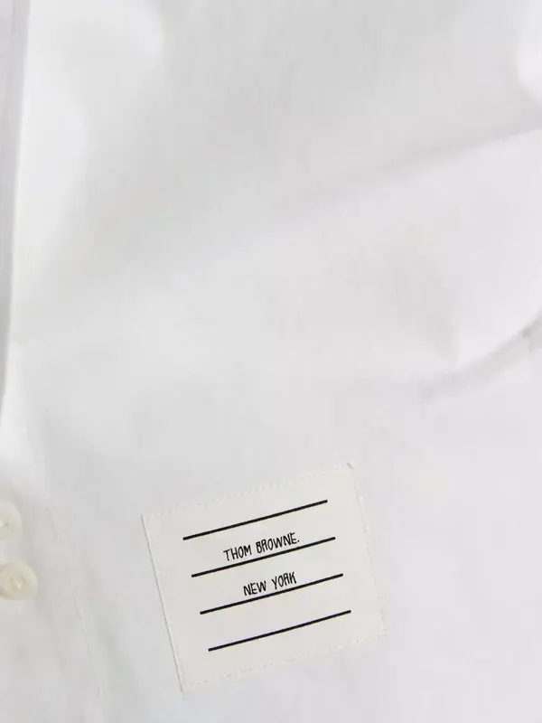 Thom Browne Heavy Poplin Gathered Shirt Dress - White