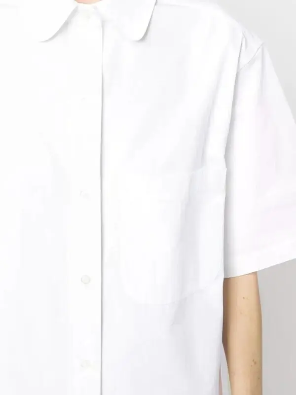 Thom Browne Heavy Poplin Gathered Shirt Dress - White