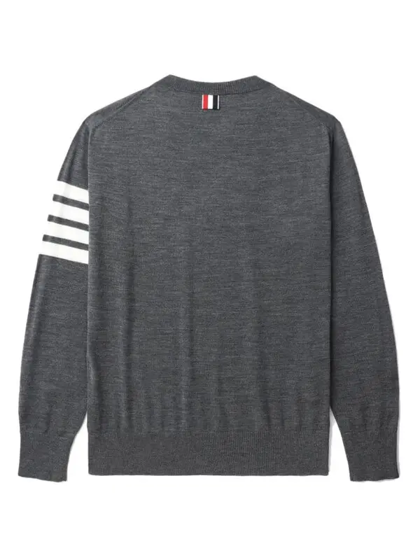 Thom Browne Fine Merino Wool 4-bar Pullover - Grey
