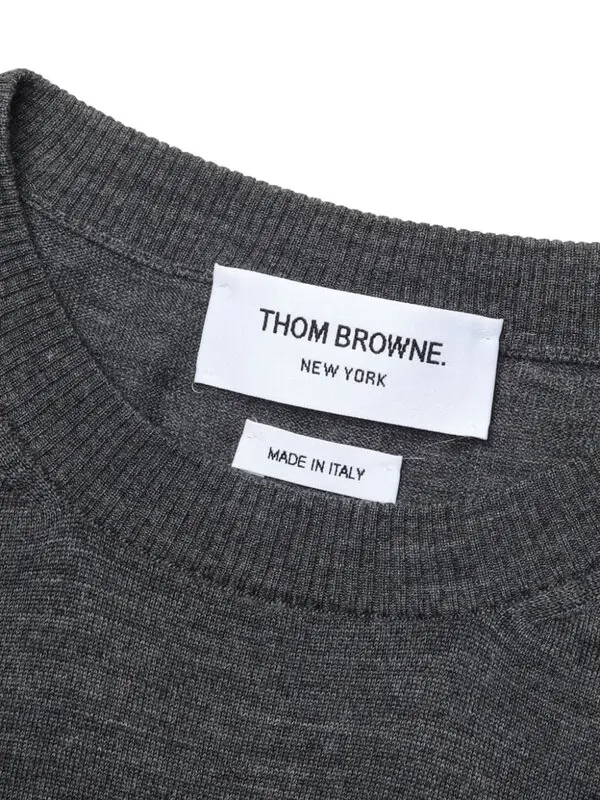 Thom Browne Fine Merino Wool 4-bar Pullover - Grey