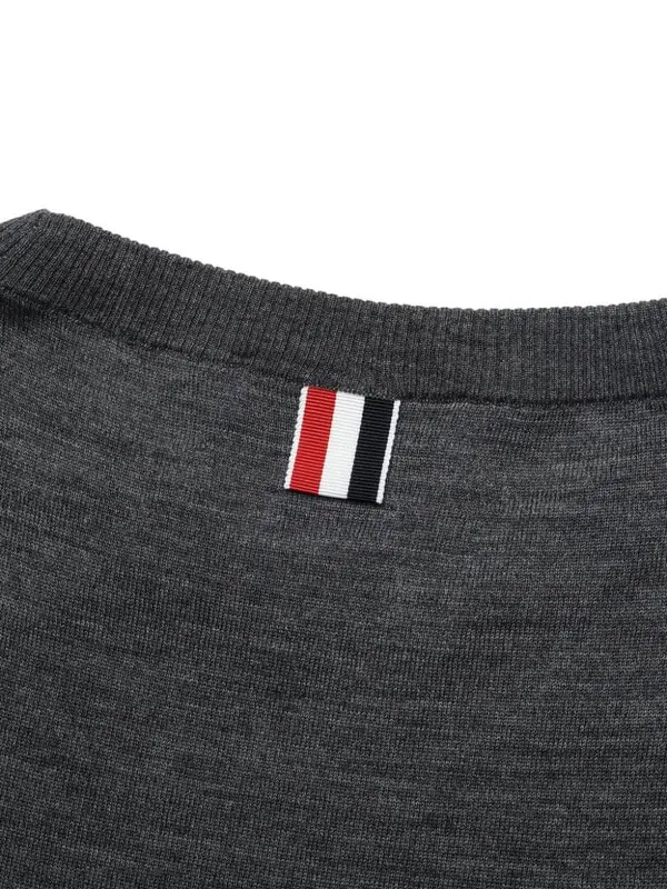 Thom Browne Fine Merino Wool 4-bar Pullover - Grey