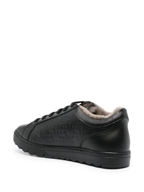 Kiton Logo-debossed Leather Sneakers