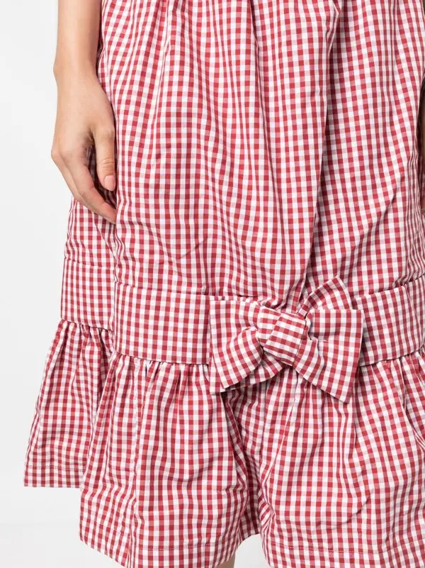 Comme Des GarçOns Check-Print Full Skirt In Red - 41% Off