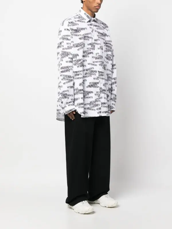 Vetements Logo-Print Oversized Shirt In White - 73% Off | Editorialist